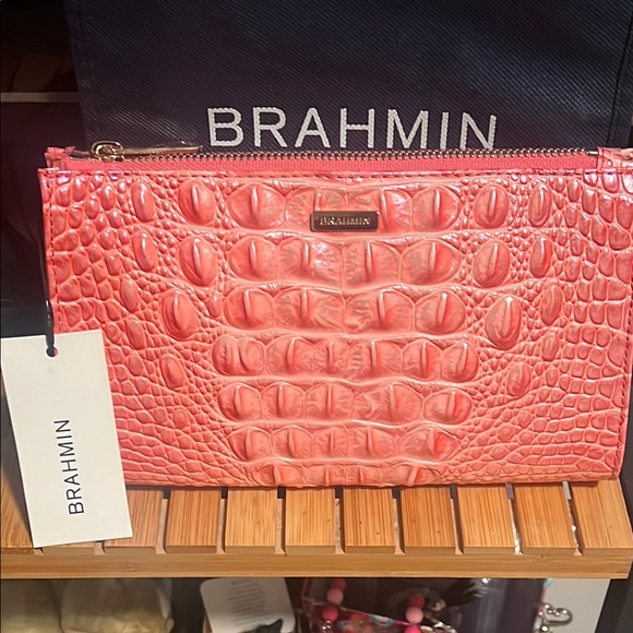Brahmin | Bags | Brahmin Daisy Wristlet Pink Punch | Poshmark